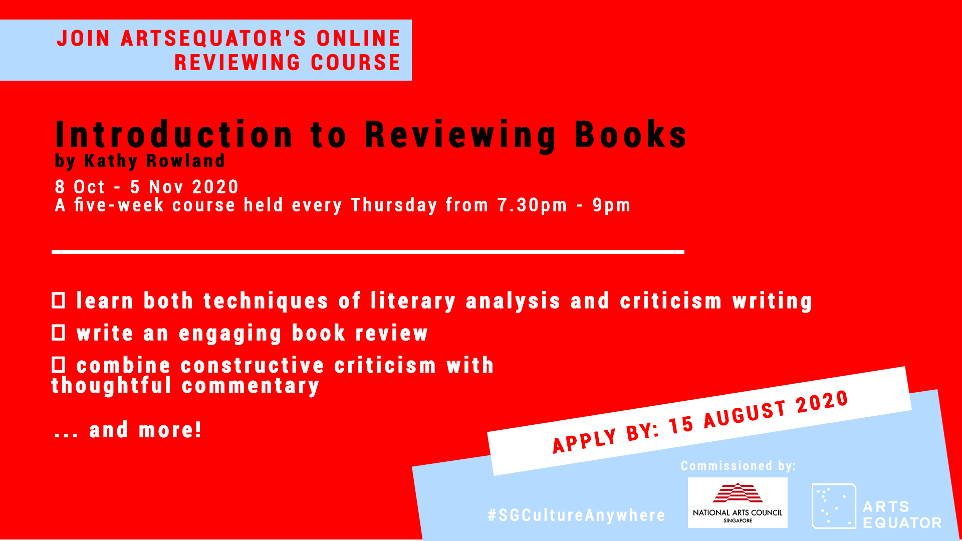 [Online Course] ArtsEquator Introduction to Reviewing Books | ArtsEquator